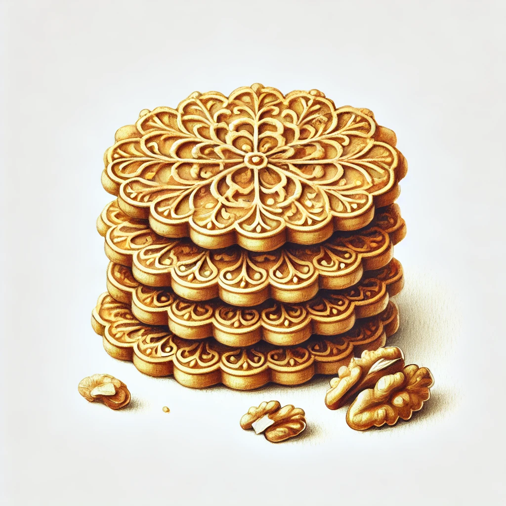 Gilded Age Walnut Lace Cookies – En Face Magazine